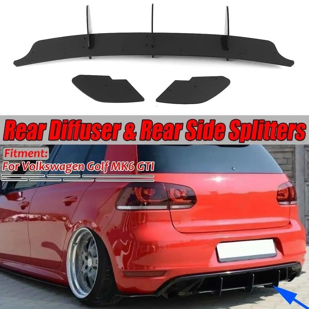 Car Rear Bumper Lip Diffuser Splitters Spoiler Aprons Cover Guard Trim ...