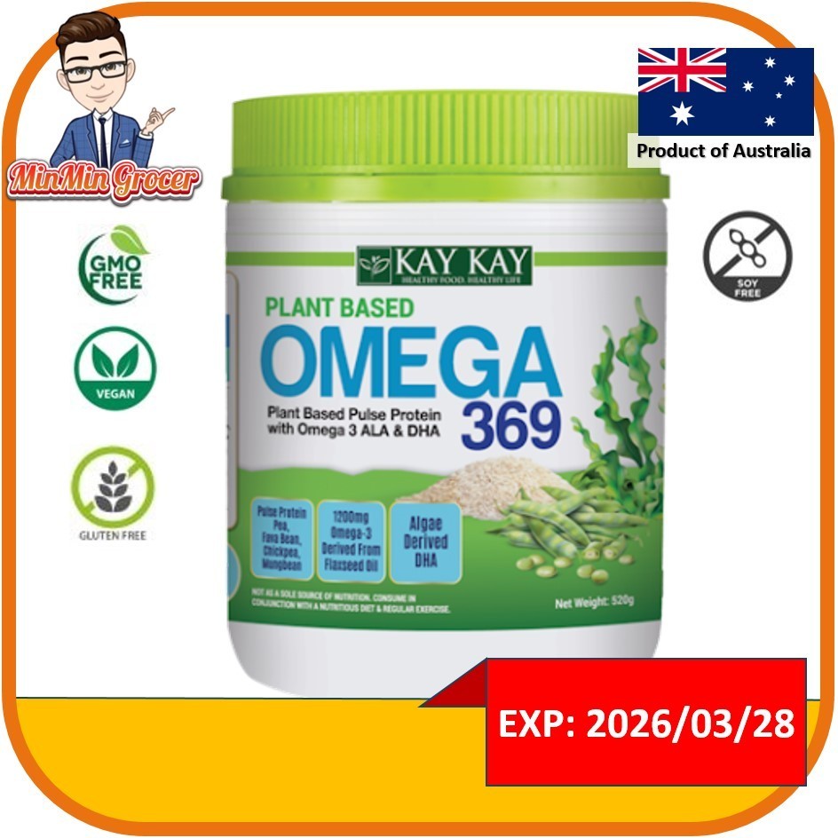 KAY KAY Plant Based Omega 369 520gm Gluten Free Soy Free Vegan | Shopee ...