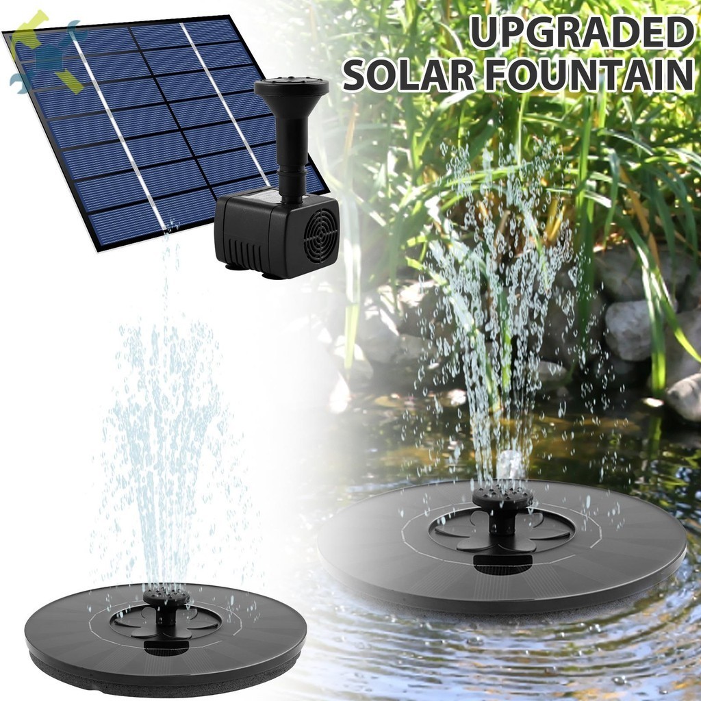 Solar Fountain with 5 Nozzles Portable Solar Power Water Pump Panel Kit ...