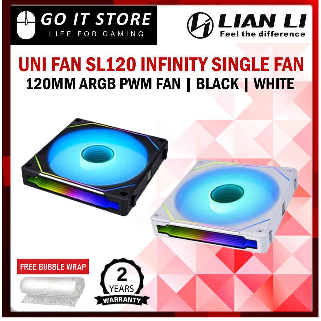 LIAN LI UNI FAN SL120 120mm INFINITY SINGLE PACK CASING FAN (Black ...
