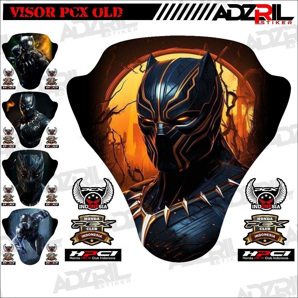 HITAM Winshield HONDA PCX 150 OLD BLACK PANTHER visor Sticker (030 ...