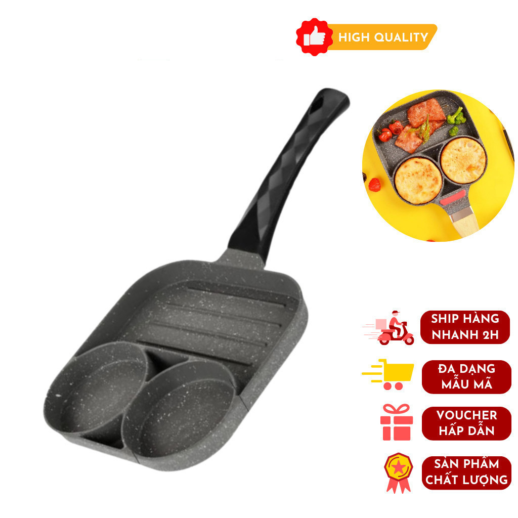 Non-stick Frying Pan Divided Into 2 Egg Frying Compartments, Handy ...