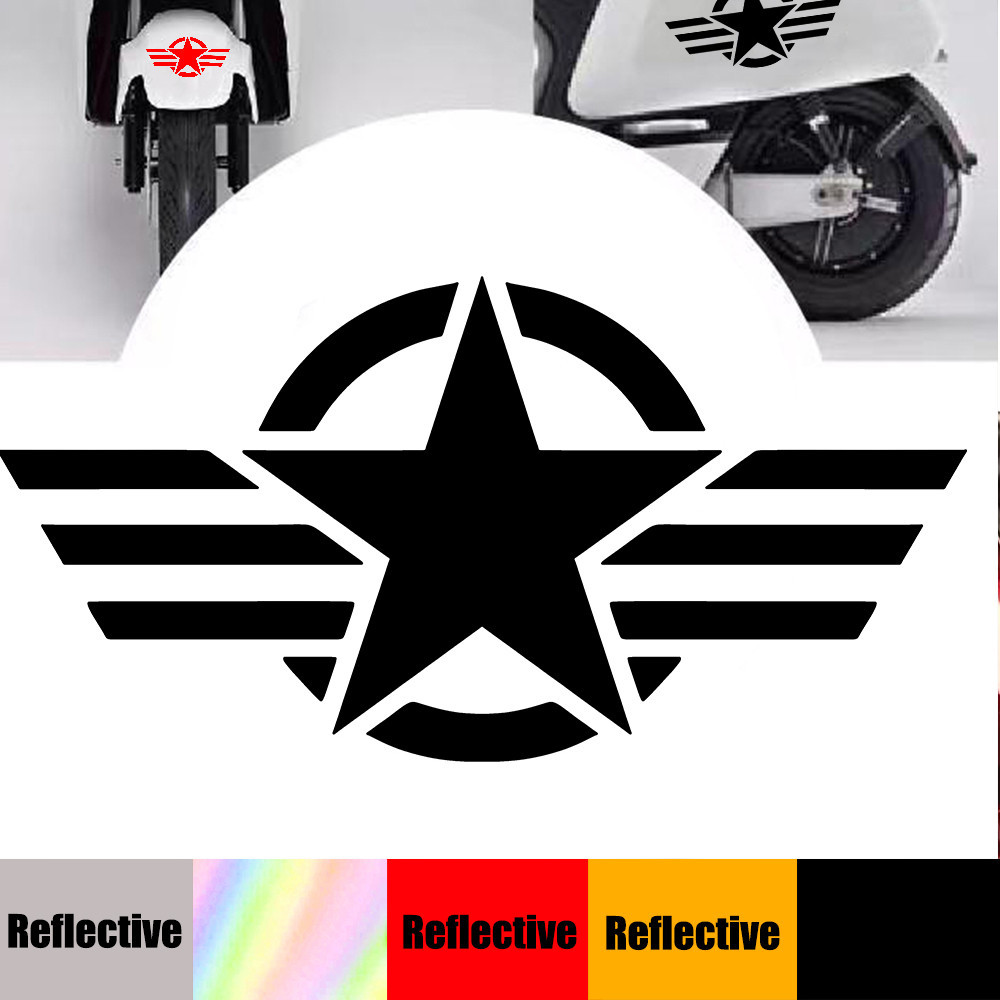Five-pointed Star Decal Laser Colorful Stickers Motorcycle Electric Car ...