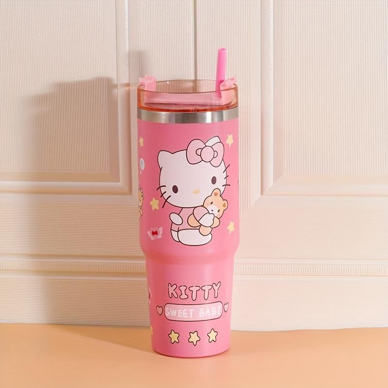 Korean Style Cute 304 Stainless Steel Tyeso Tumbler With Straw 900ml Large Capacity Botol Air ...