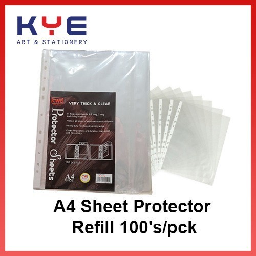 [7C] CWE A4 Sheet Protector / Extra Thick / 100's/pck / CWE590 / A4 ...