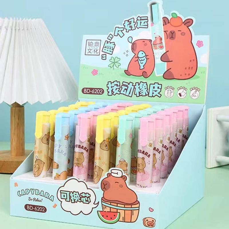 Capybara Cartoon Novelty Pen Shaped Rubber Earsers School Stationery ...