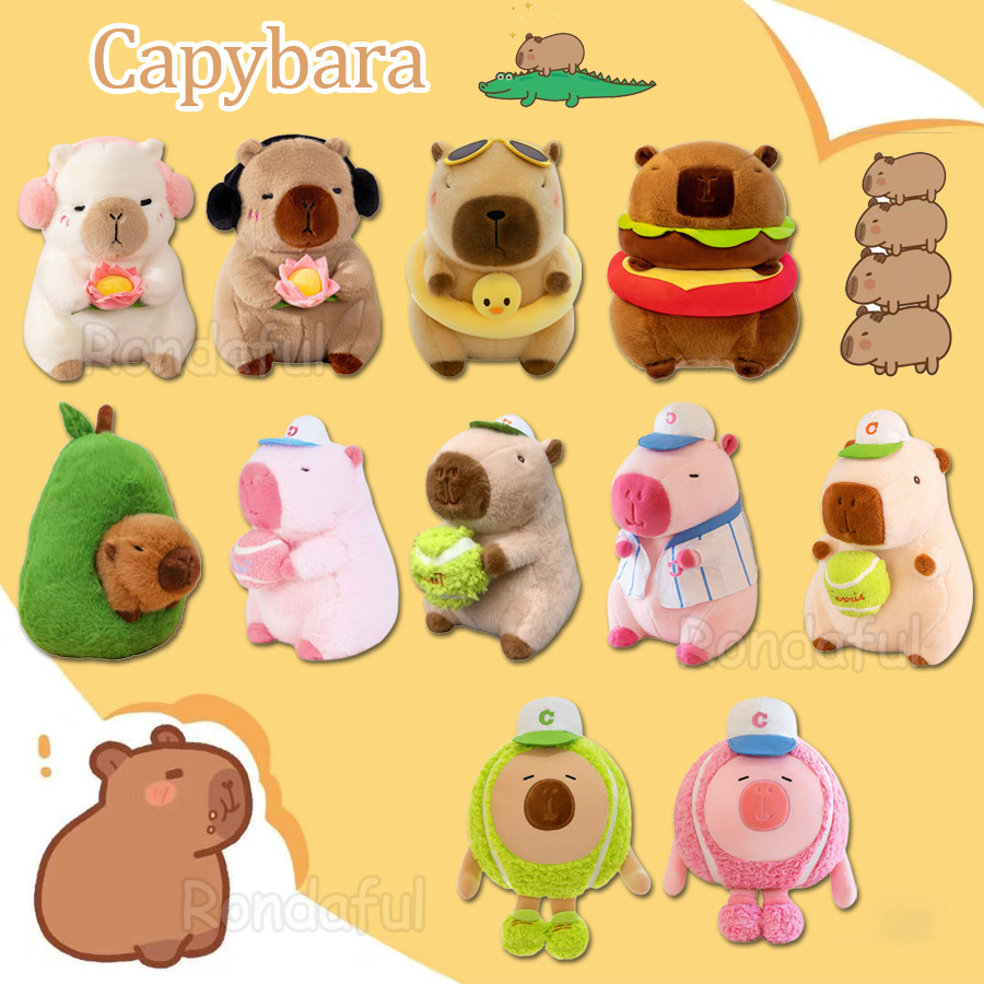 Cute Tennis Style Capybara Plushie Doll Kawaii Capybara Plush Doll ...