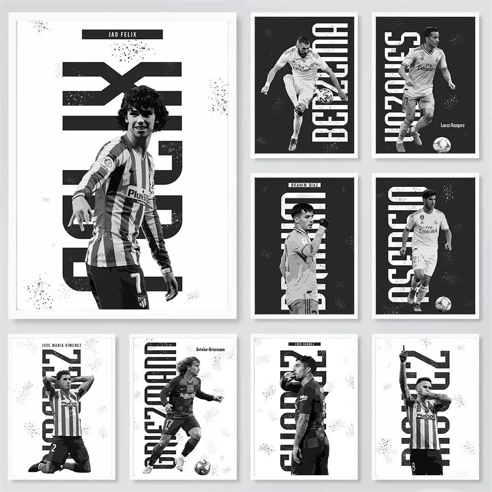Best Football Players Portraits Poster Canvas Printing Football Stars ...