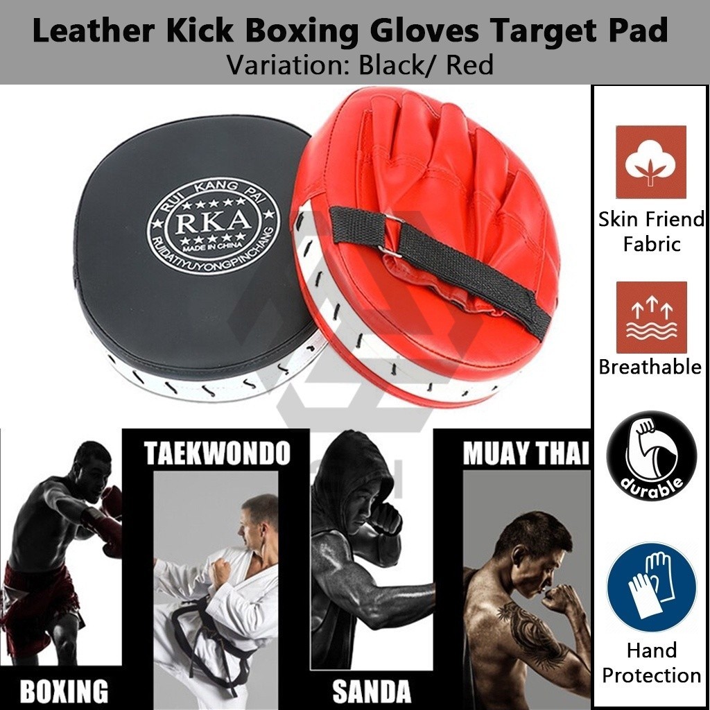 Leather Kick Boxing Gloves Target Pad Punch Target Bag MMA PU Karate ...