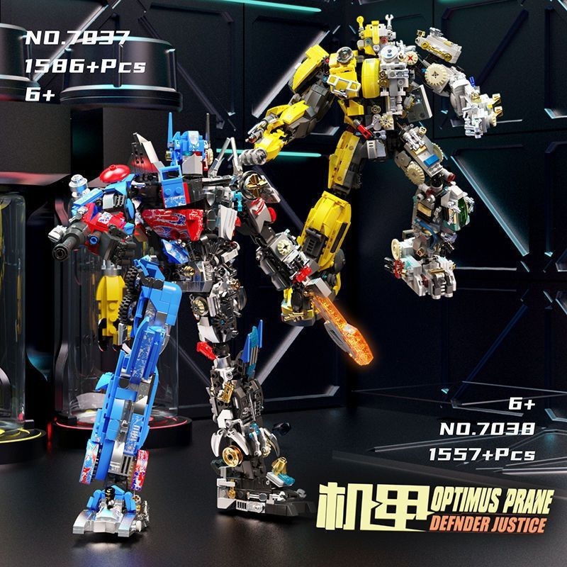 Building Blocks Optimus Prime Bumblebee Deformation Car Robot Semi ...
