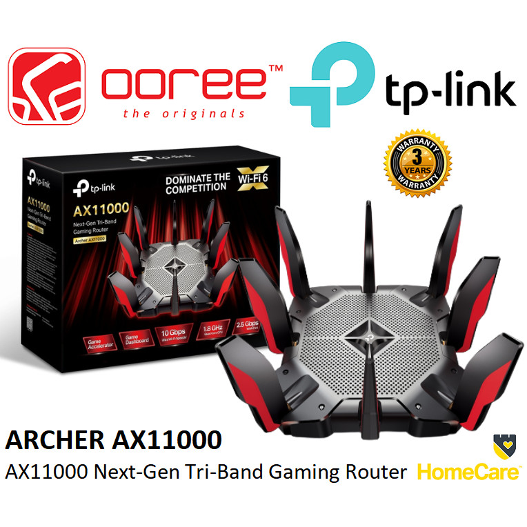 TP-LINK ARCHER AX11000 NEXT-GEN TRI-BAND AX1100 GAMING ROUTER WITH GAME ACCELERATOR, GAME ...