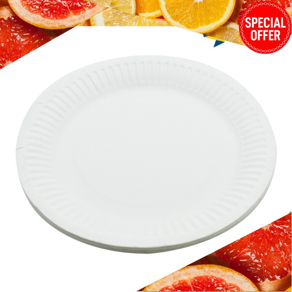 (15pcs/pack) Pinggan Kertas Pakai Buang, Disposable Paper Plate ...