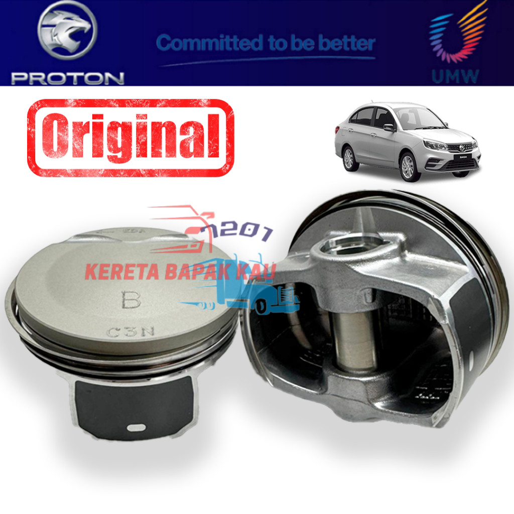 1 set 4 pcs 100%ORIGINAL PROTON SAGA VVT PISTON / PISTON PIN / PISTON ...