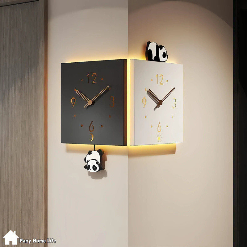 Ins double-sided wall clock, corner clock, living room, creative home ...