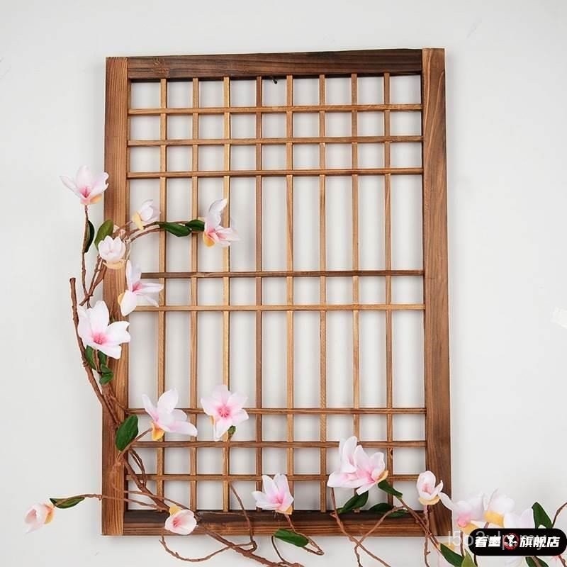 Solid Wood Grid Pendant Wall Decoration Retro Door Window Grille ...