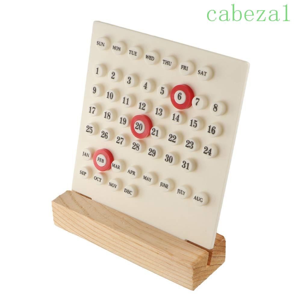 CABEZA Acrylic DIY Calendar, Wooden Base Ten Thousand Year Wooden Desk ...