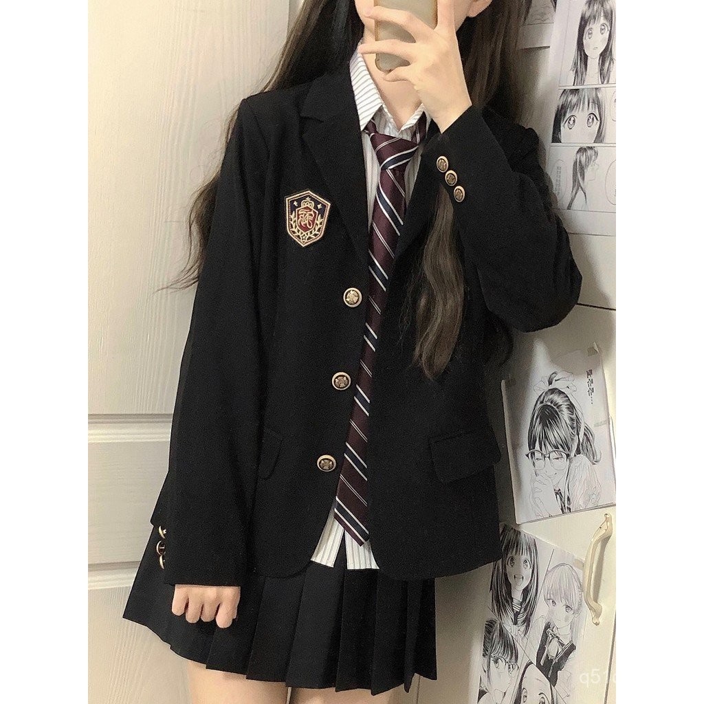 Blazer Hitam Uniform JK Asal untuk Pelajar Kolej Wanita, Gaya Akademi ...