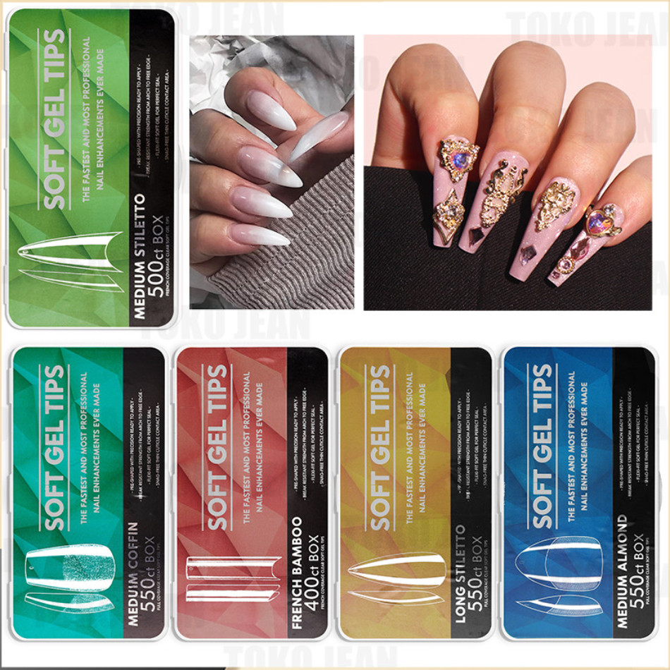 [MY] 550pcs NAIL SOFT TIP EXPRESS POLY GEL NAIL EXTENSION KUKU ...