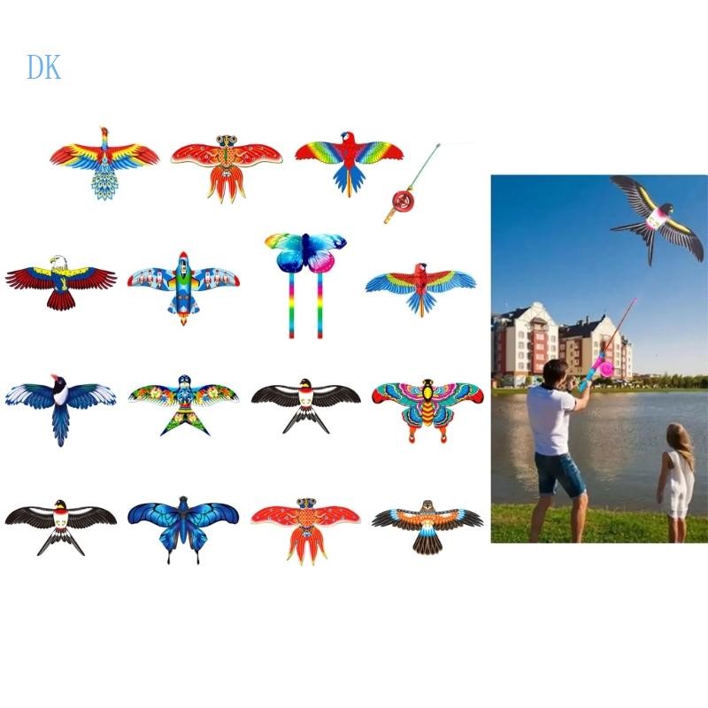 PLAY Dynamic Wing Kites Flying Kites Fishing Rod Child Beach Flying ...