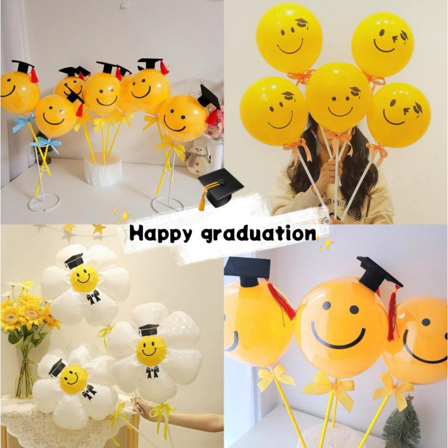 Graduation Smiley Balloon Photo Props Commemorative Doctor Smile Hat ...