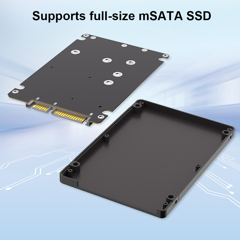 Combo M.2 NGFF B-Key & mSATA to SATA 3.0 Adapter Converter Enclosure for 2230/2242/2260/2280 SSD ...