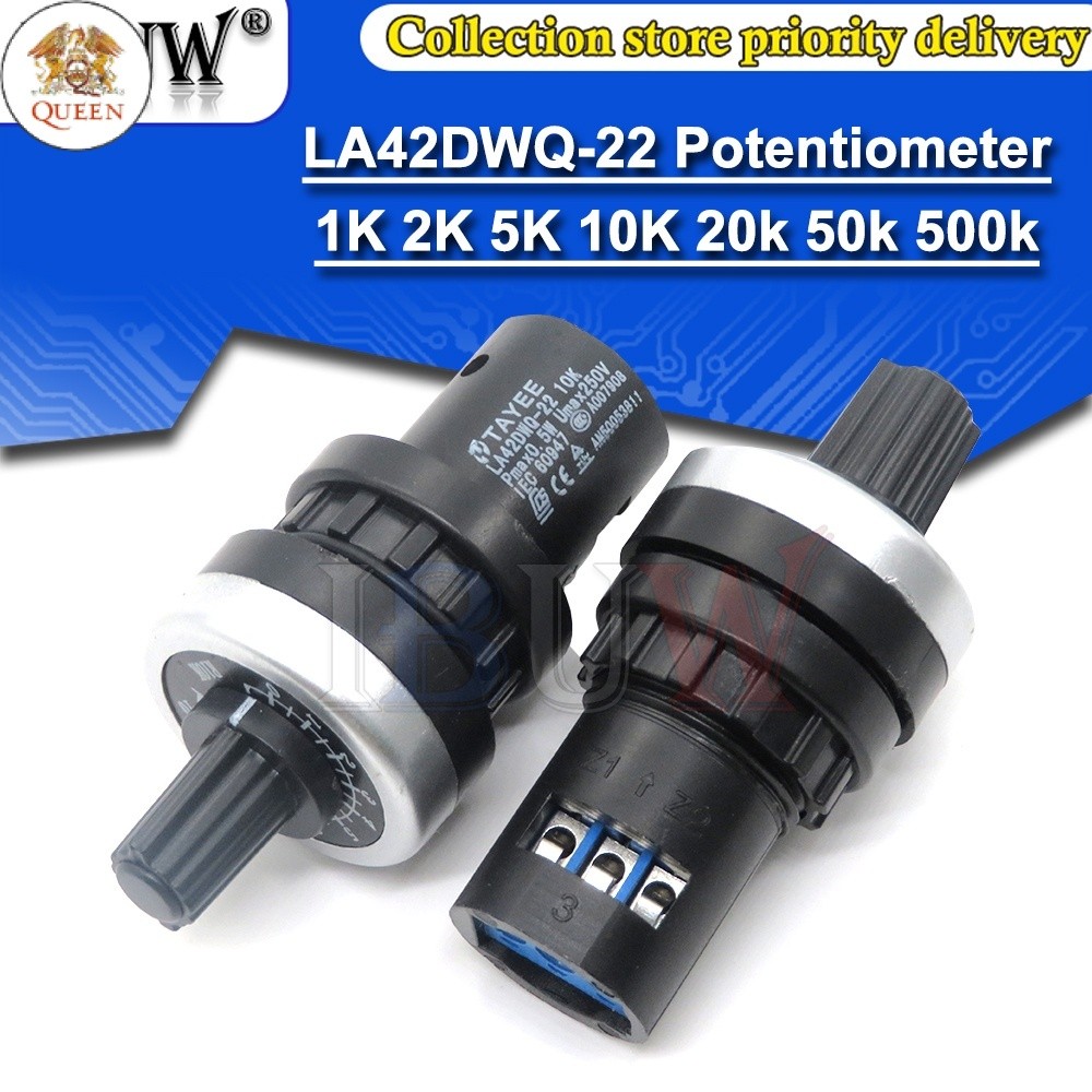 QC 1PCS LA42DWQ-22 1K 2K 5K 10K 20k 50k 100K 22mm Diameter Pots Rotary Potentiometer Converter ...