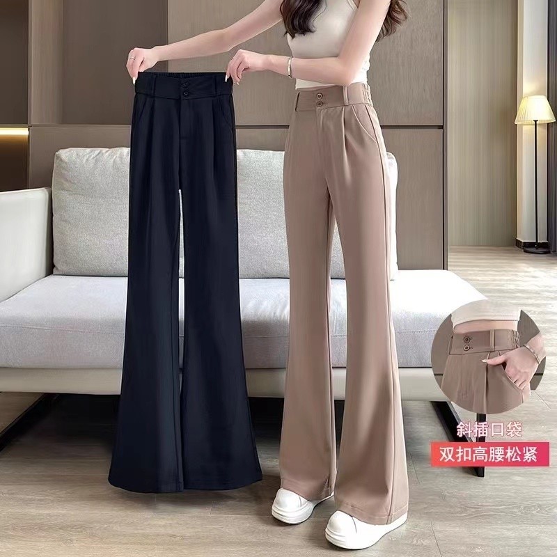 Shop Flaw Suit Pants Women Spring Autumn Flared Pants Women 2025 High ...