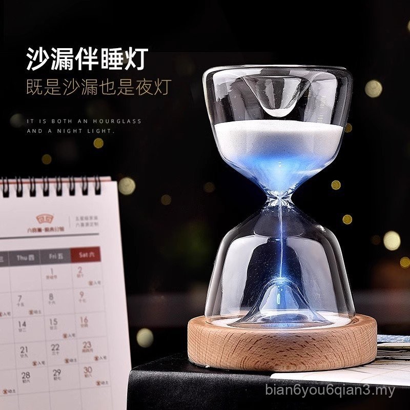 Hourglass with Sleeping Light Timer 15 Minutes Time Luminous Hourglass ...