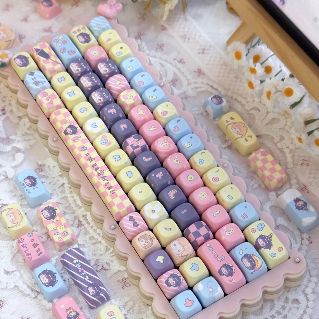 Shopee Officialwy Peripheral Bird Six Swimming Flower Keycap Five-Sided ...