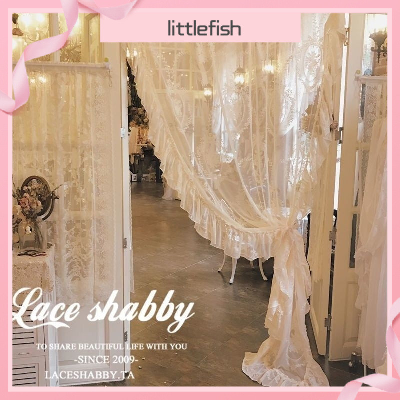 [Littlefish] French Lace Gauze Curtain Transparent Impervious Retro ...