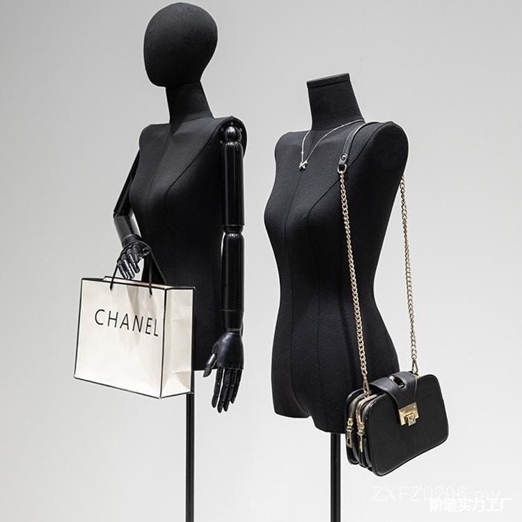 Black Full Body Dummy Display Stand Clothing Store Window Half Body ...