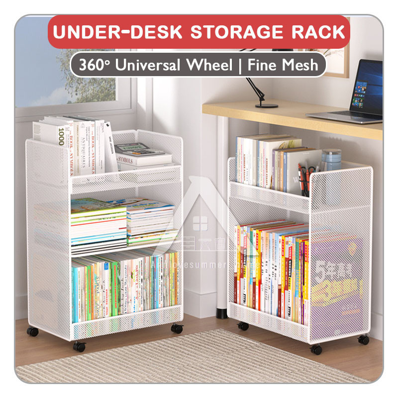 【𝗔𝗦𝗛】【Large Capacity🔥】2/3 LAYER UNDER TABLE BOOK STATIONERY MESH RACK 📚 ...