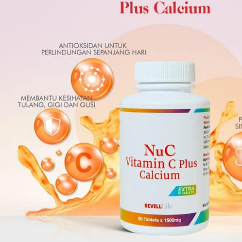 NuC Vitamin C Plus Calcium 100tablet kulit sihat dan kurangkan garis ...