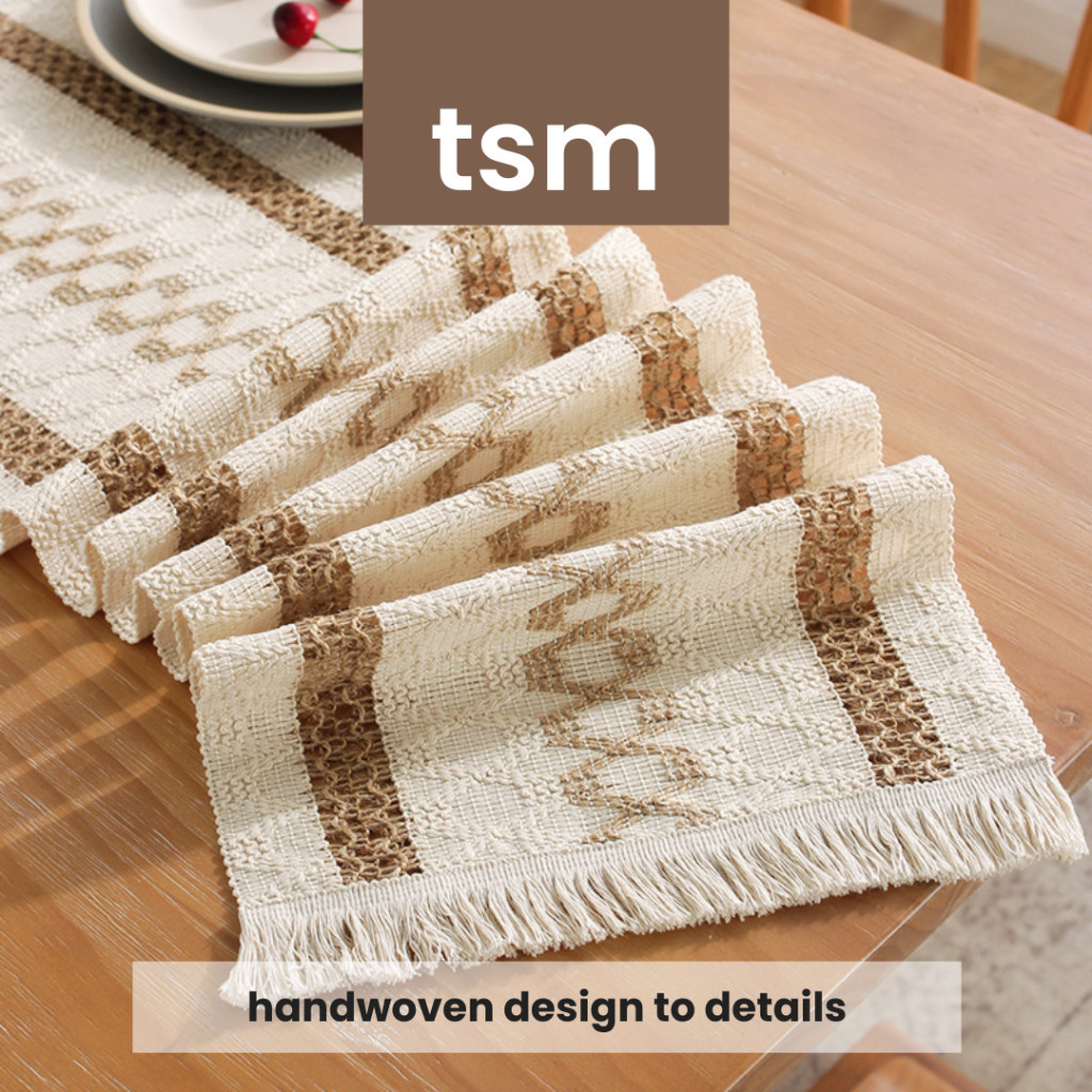 TSM Lapik Meja Makan | Boho Dinner Table Runner (180/ 220/ 240cm ...