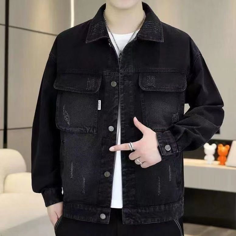 2024 Denim Jacket Men's Top Clothes Middle-Aged Men's High-End Denim ...