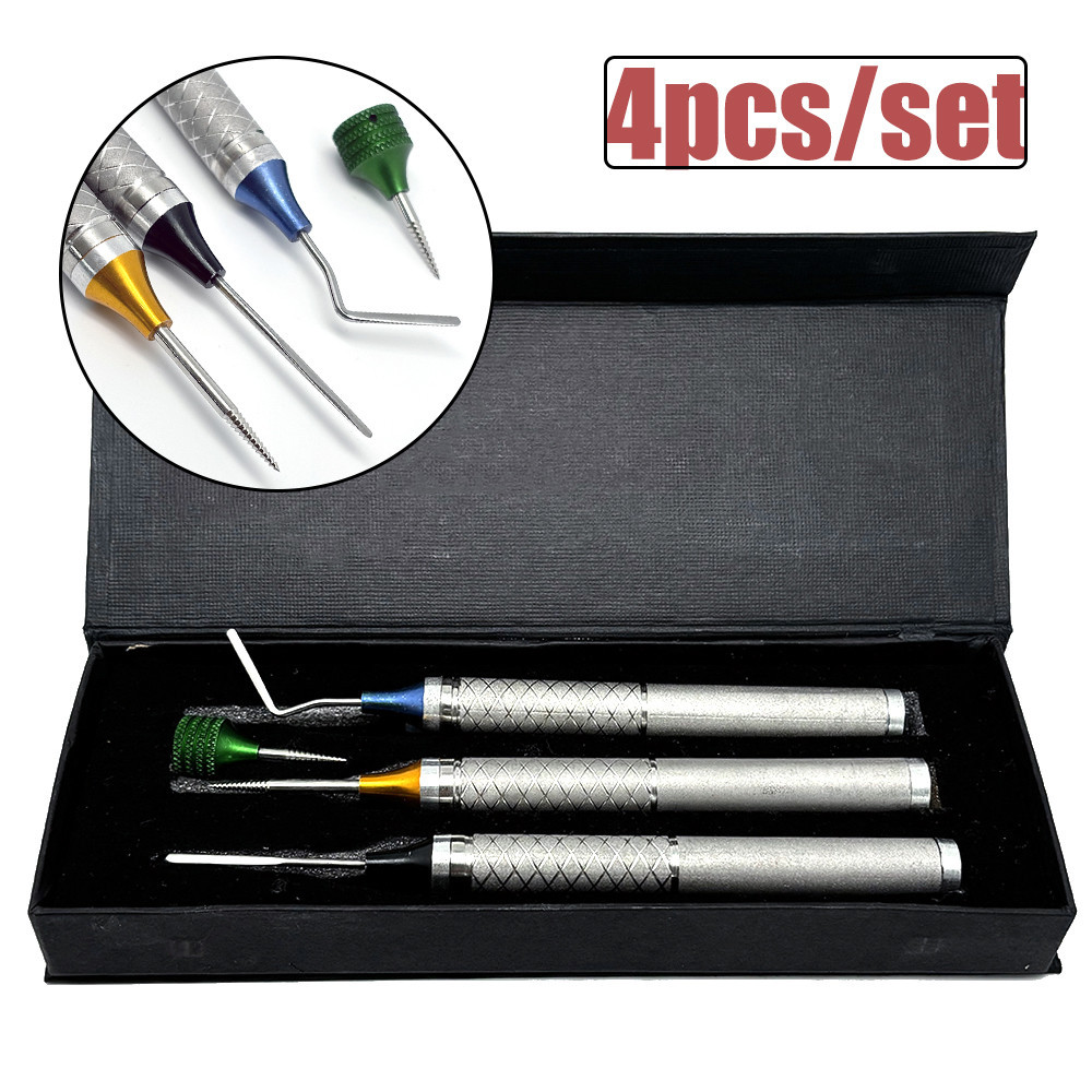 4Pcs/set Titanium Alloy Dental Tools Dental Flex Periotome Power Kit ...