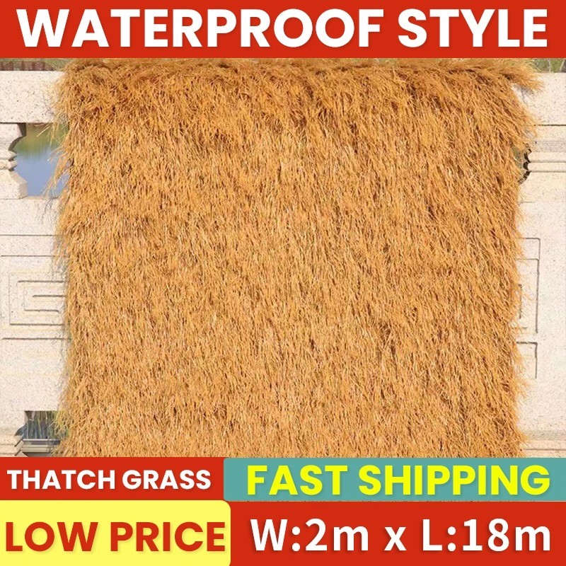 2m*18m Thatched House Lifelike Thatch- Mexican Straw Roof Fake Straw ...