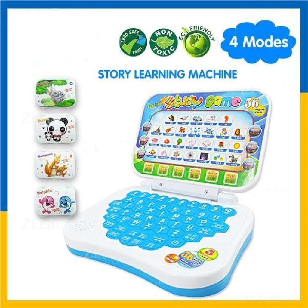 (4 MODES) Kids Educational Laptop Toy Notebook Study Game Learning ...