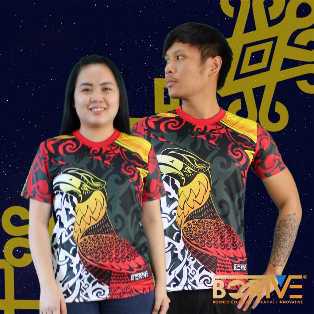Batik Traditional Ethnic Sabah Sarawak-Round Neck Round Neck Loose ...