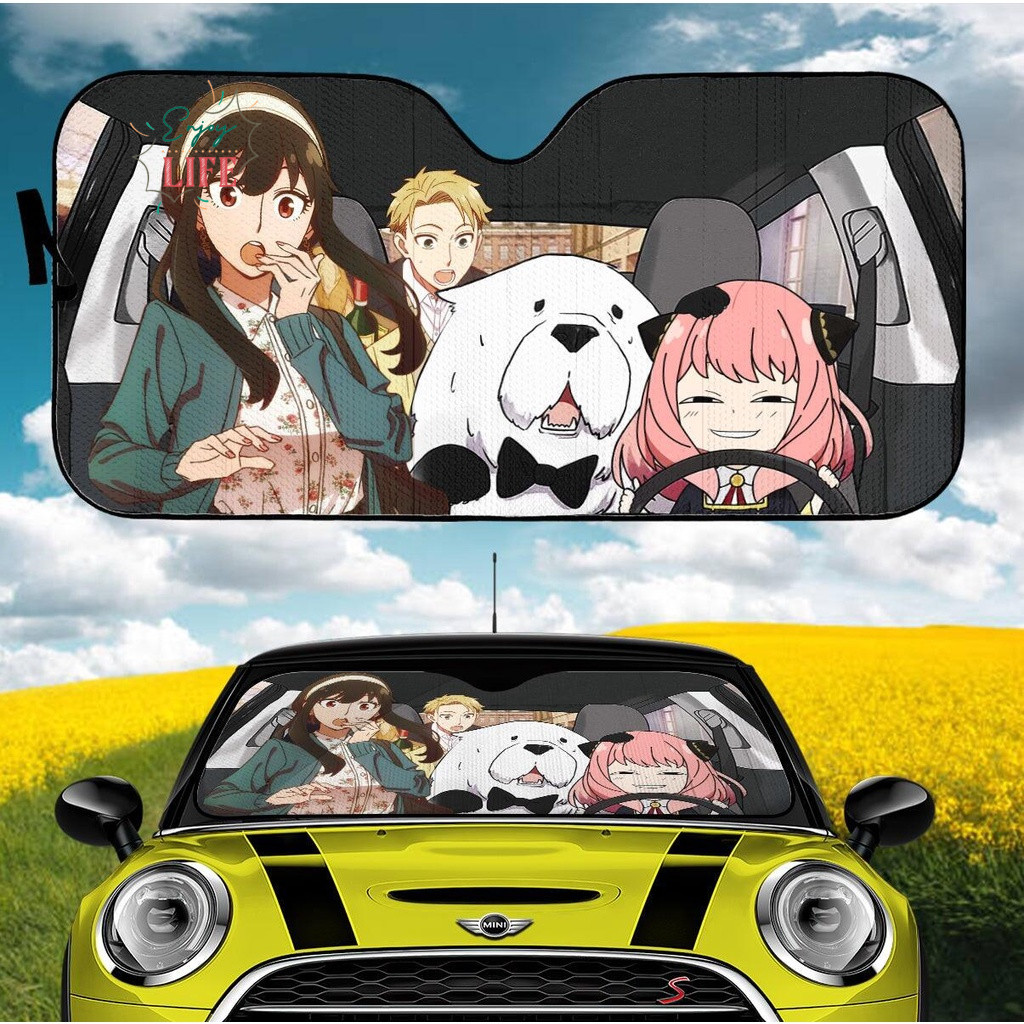 Spy X Family Loid Yor And Anya Car Sunshade Front Windshield Sun Shade ...