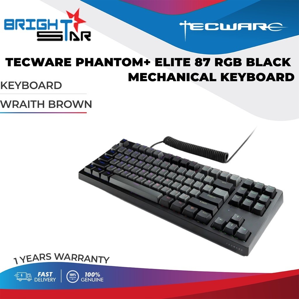 Tecware Phantom+ Elite 87 RGB Mechanical Keyboard - Black | Shopee Malaysia