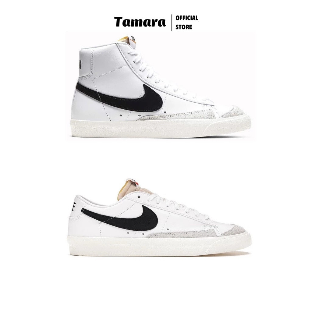 Nike Blazer mid low 77 vintage white black high top soldier black and ...