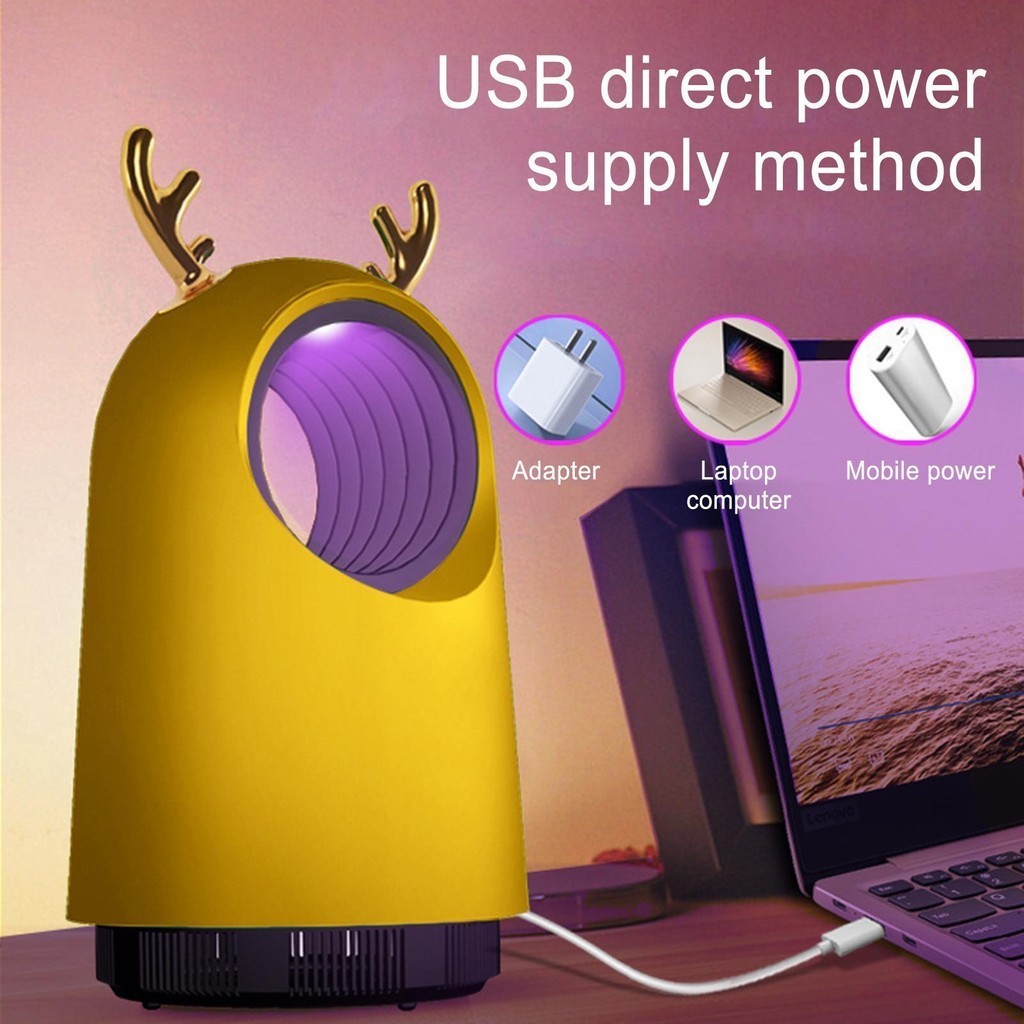 Fly Trap Indoor Electric Antlers Quiet Led Light Trap Effective Fly ...