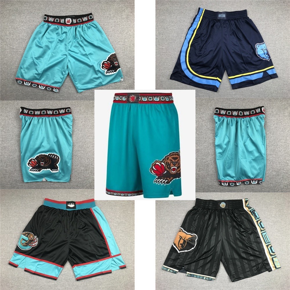 Retro Embroidered Basketball Shorts NBA Memphis Grizzlies FULL ...