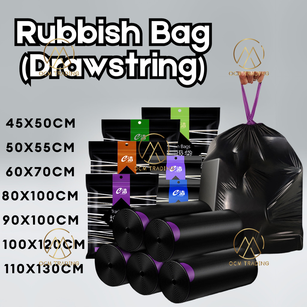 OCM Durable High Capacity Drawstring Rubbish Garbage Dustbin Basket ...