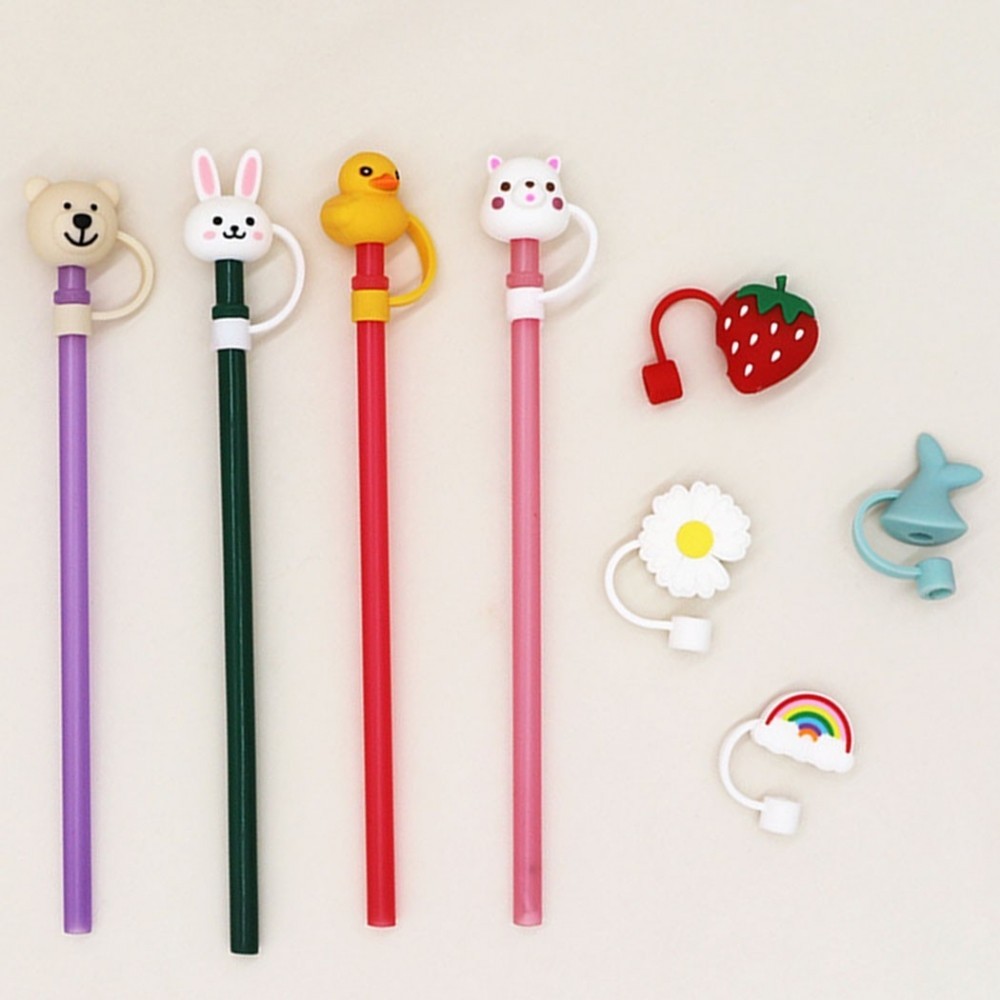 Straw Cartoon Protective Sleeve Dust Cover For Straw PVC 2.5cm ...