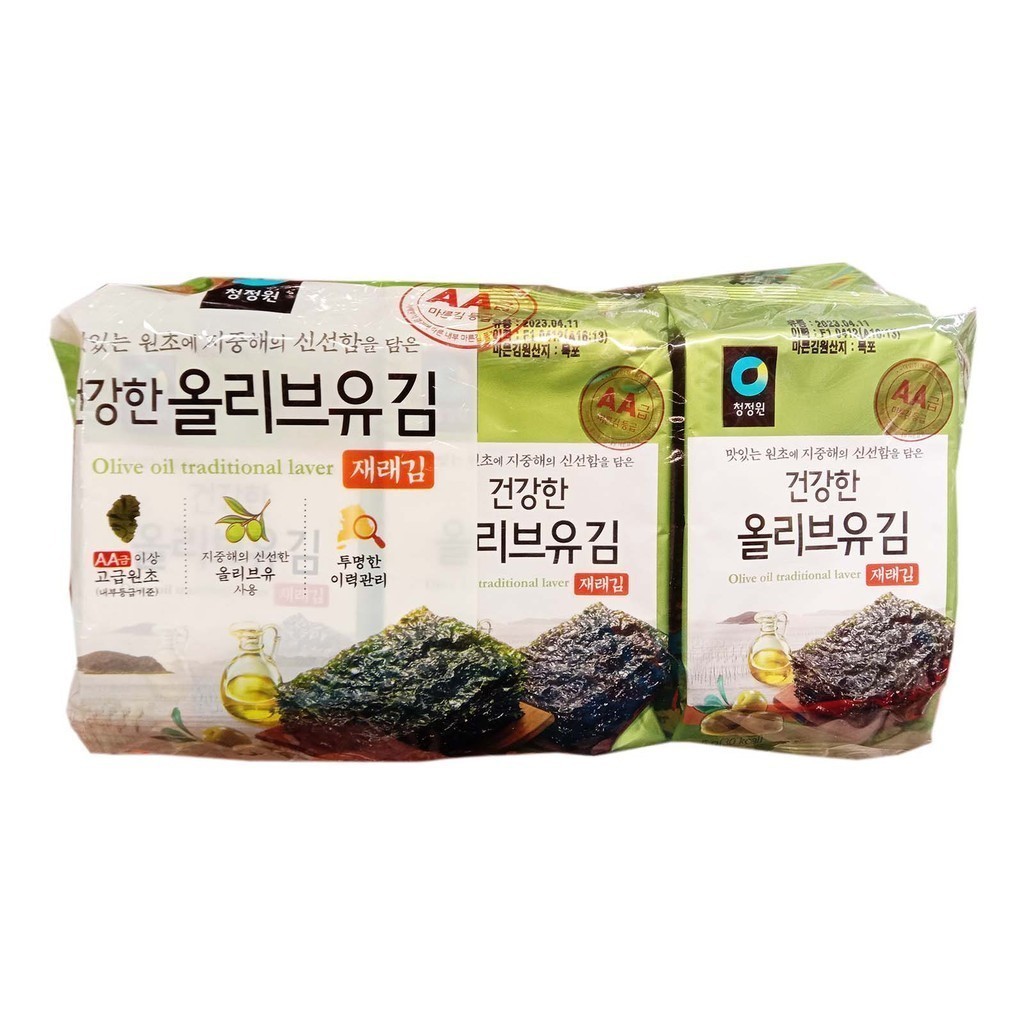 Daesang Traditional Olive Oil Flavored Seaweed 5g*9Packs Korea | Shopee ...