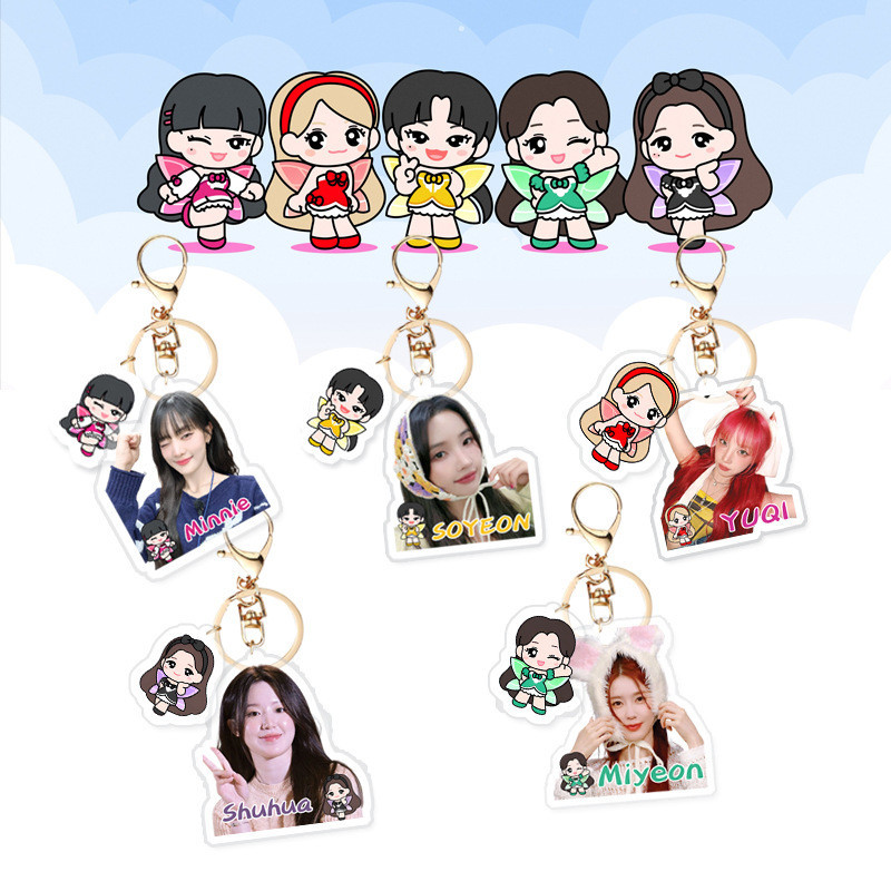 Kpop (G)-IDLE Yuqi Acrylic Keychain Bag Key Pendant Soyeon Minnie ...