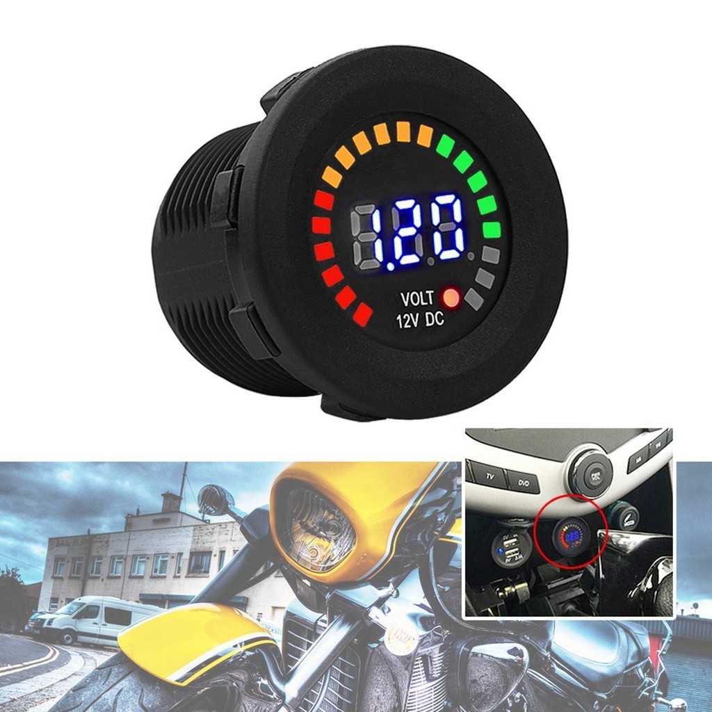 TMA~12 V Motorcycle Car LED Digital Display Voltmeter Waterproof ...