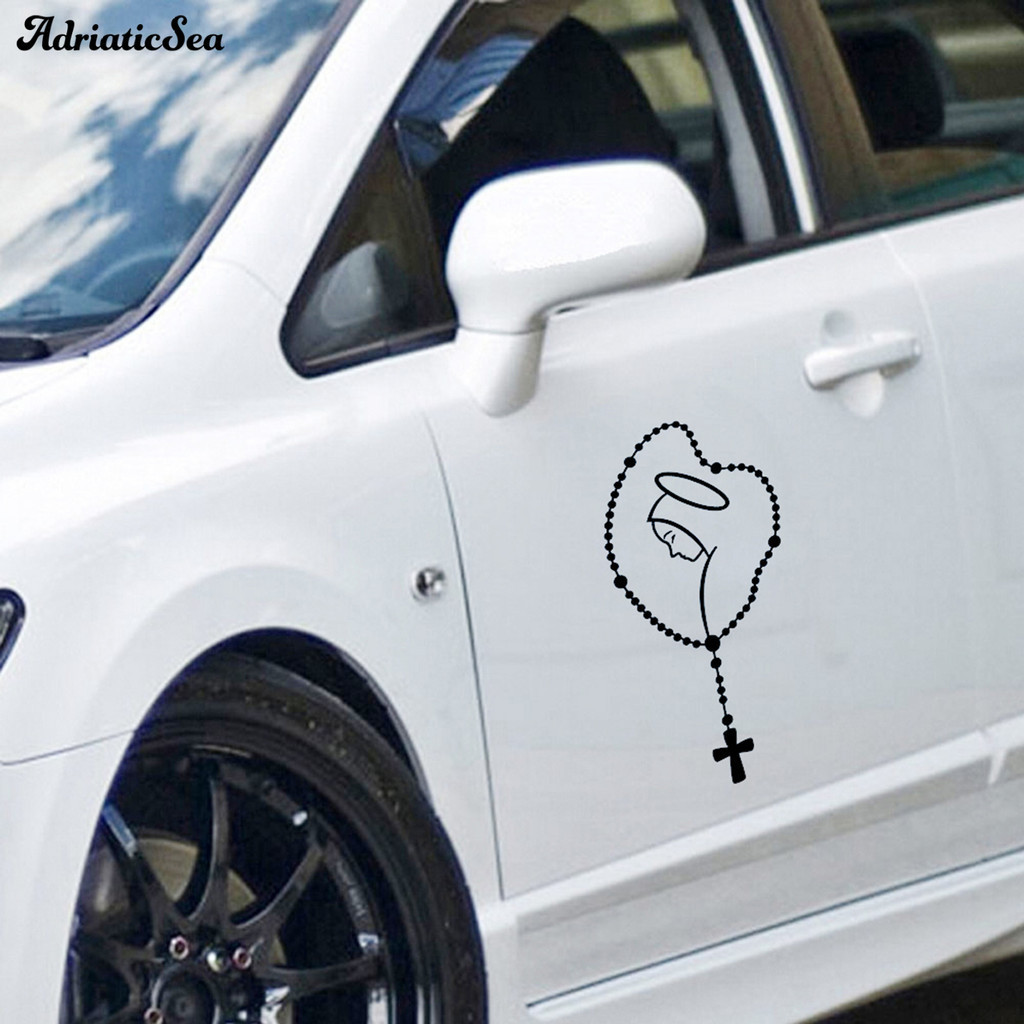 AD-Self-adhesive Mary Rosary Car Body Bumper Window Decorative Decals ...